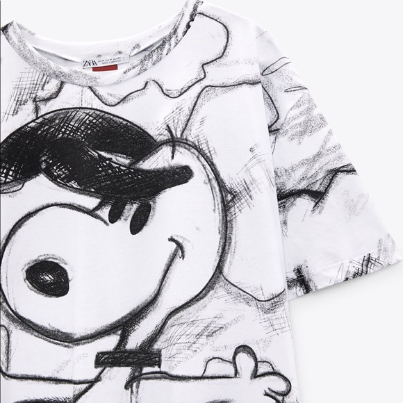 Zara | Tops | Zara Snoopy Peanuts Tshirt | Poshmark